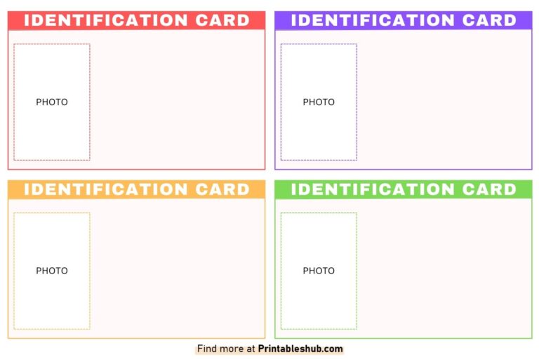 Printable Blank ID Card Templates - Printables Hub