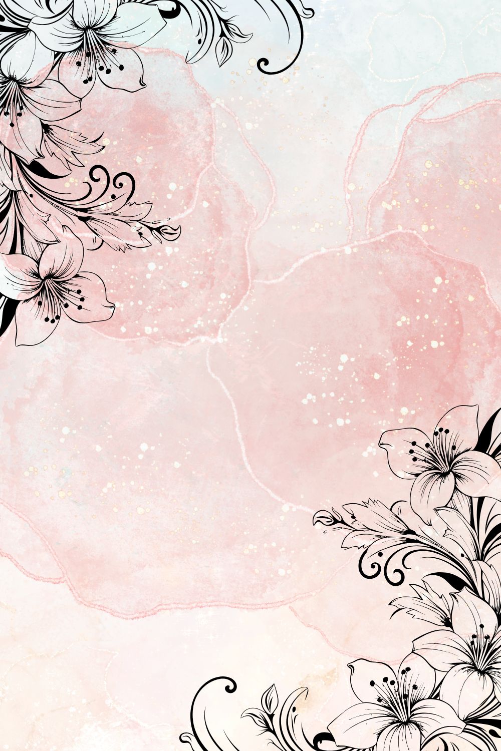 Printable Corner Flower Aesthetic Sheets Templates - Printables Hub