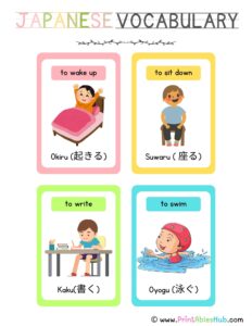 Printable Japanese Vocabulary Flashcards - Printables Hub