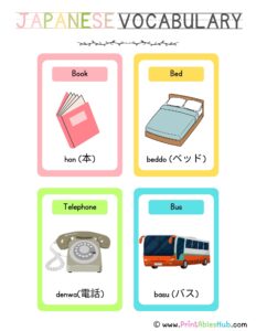 Printable Japanese Vocabulary Flashcards - Printables Hub