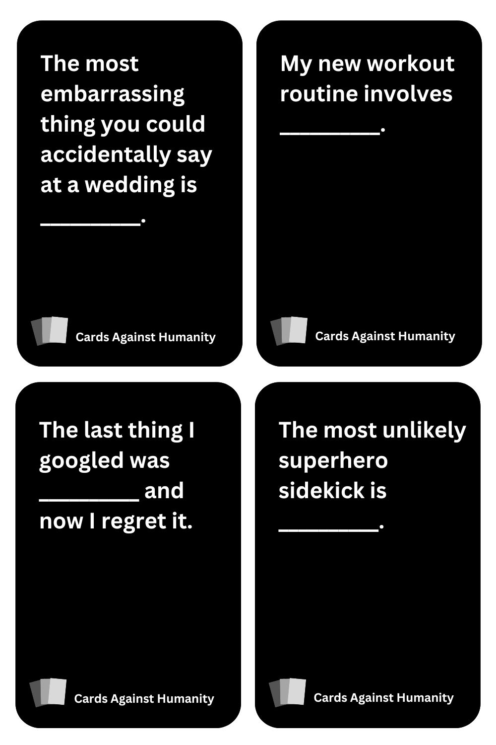 Printable Cards Against Humanity Templates [Blank + Ideas Filled ...