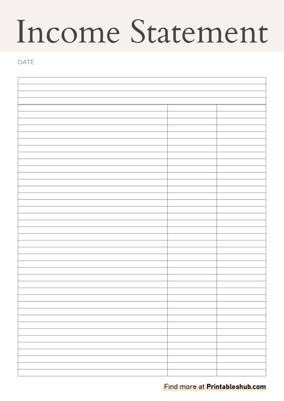 Printable Blank Income Statement Templates - Printables Hub
