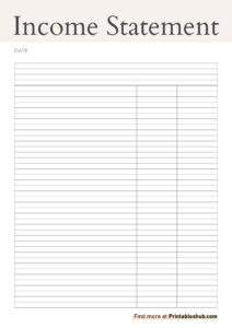 Printable Blank Income Statement Templates - Printables Hub