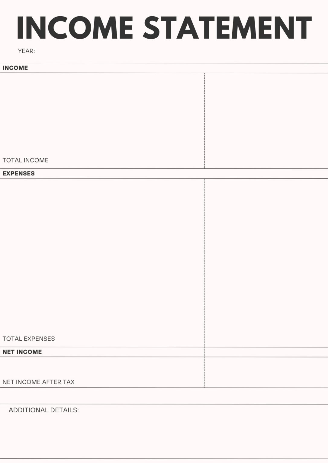 Printable Blank Income Statement Templates - Printables Hub
