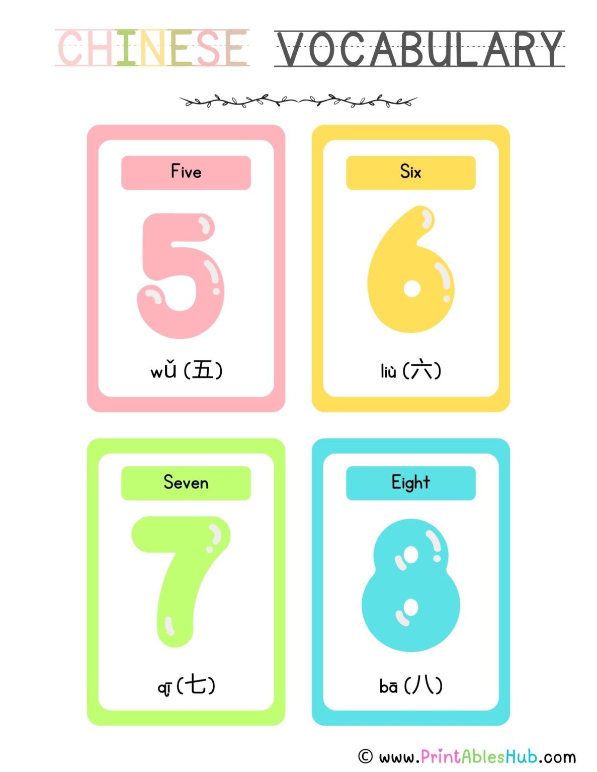 Printable Chinese Vocabulary Flashcards [PDF Included] - Printables Hub