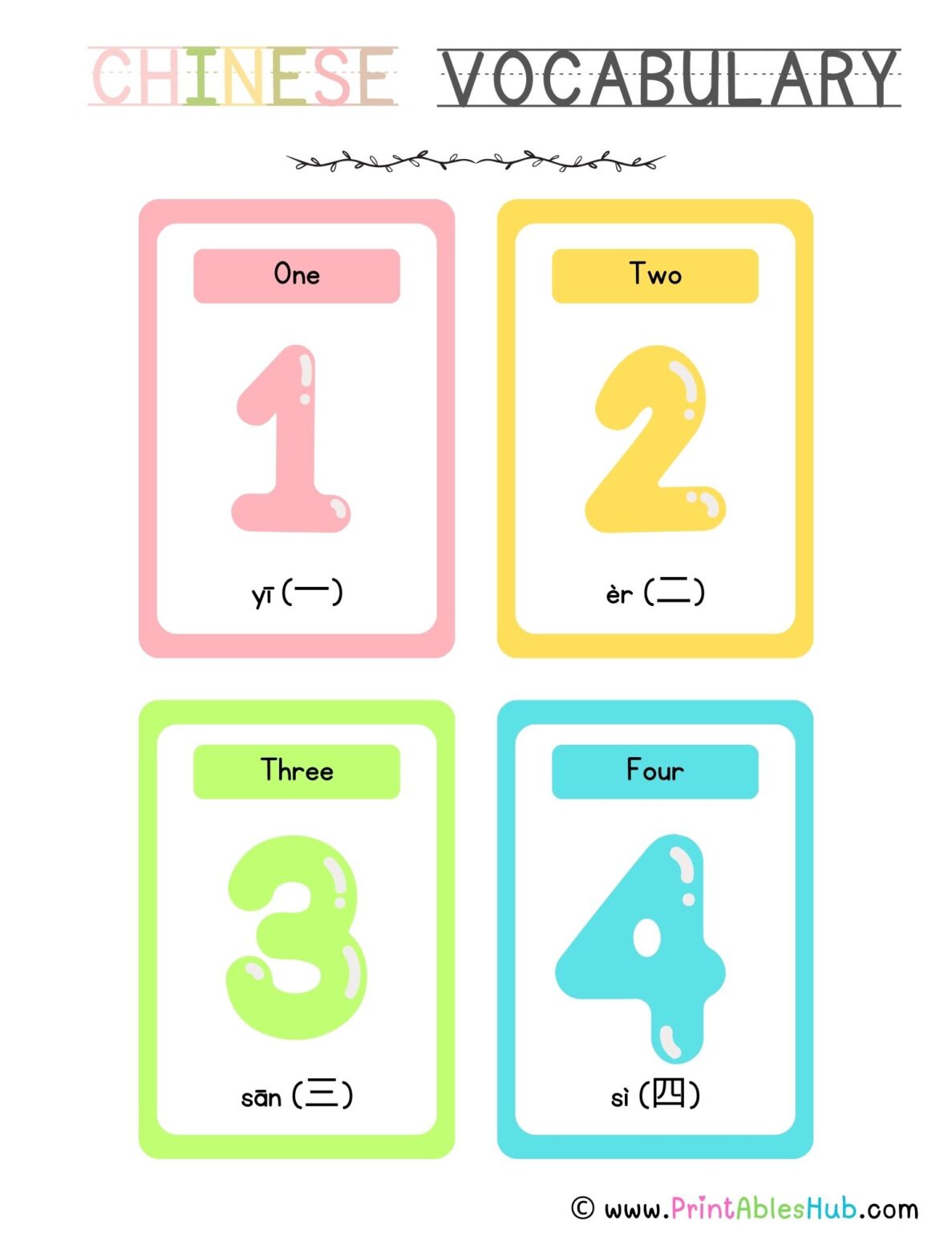 Printable Chinese Vocabulary Flashcards [PDF Included] - Printables Hub