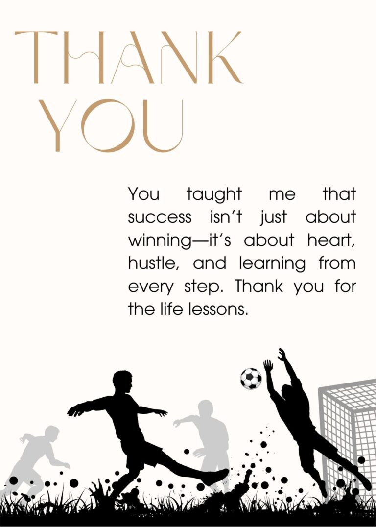 Printable Thank You Card Messages For Soccer Coach - Printables Hub