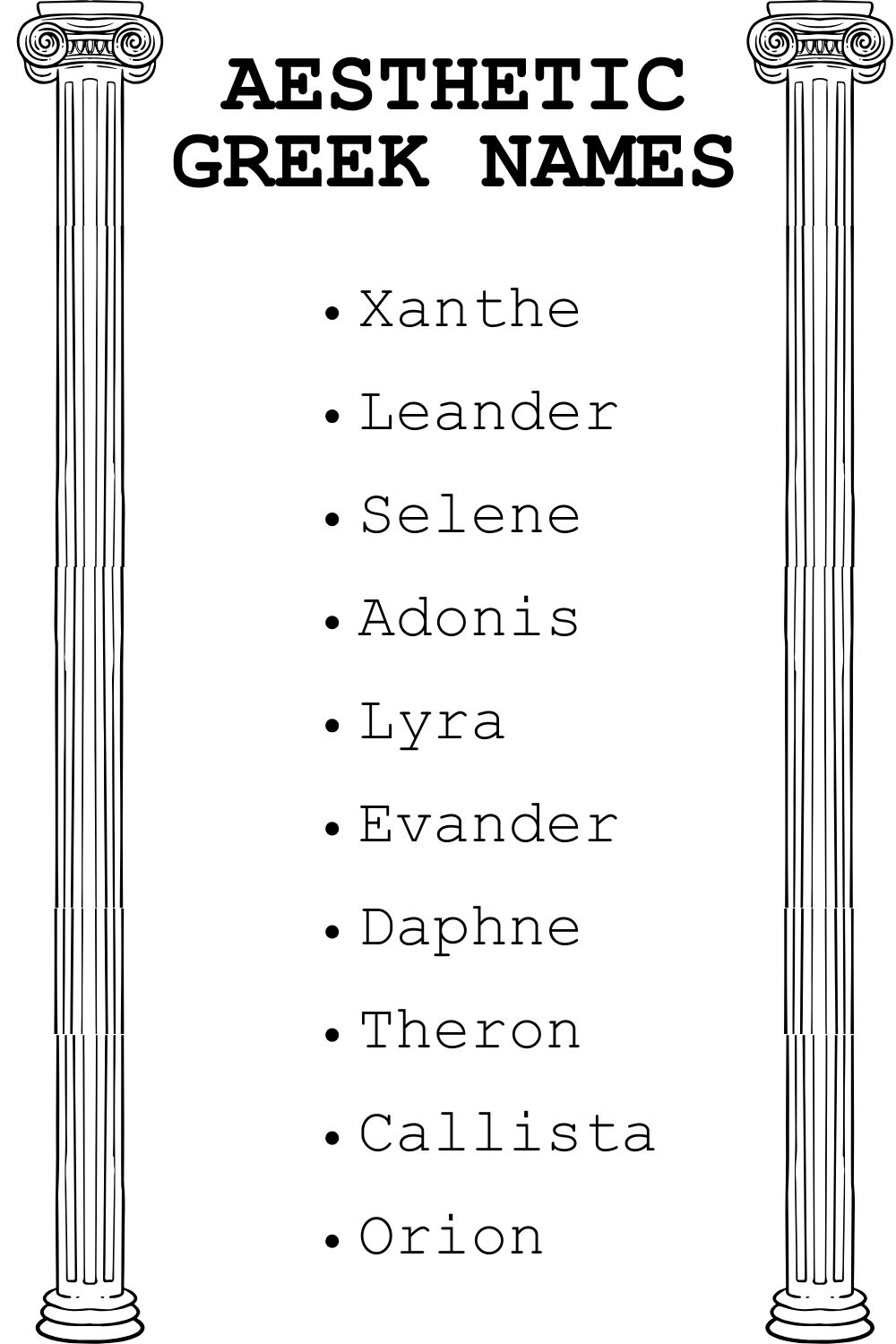 Printable Lists of Greek Names - Printables Hub