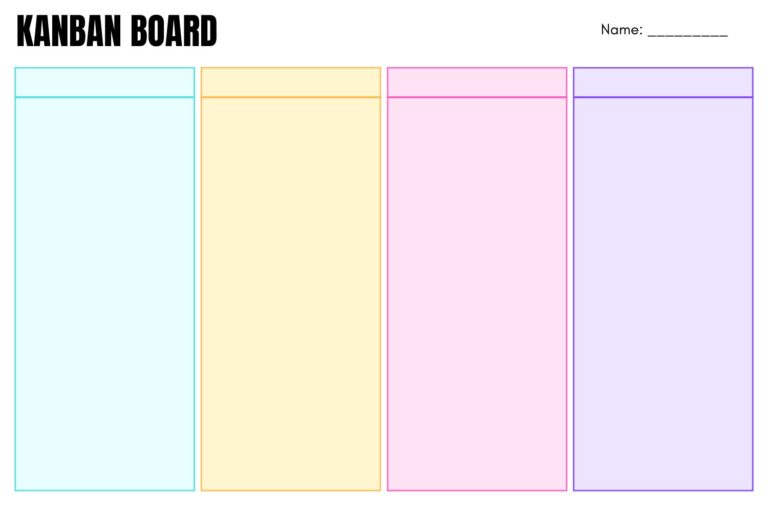 Printable Blank Kanban Board Templates - Printables Hub