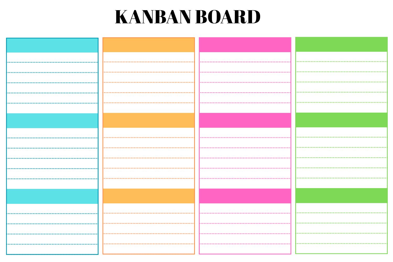 Printable Blank Kanban Board Templates - Printables Hub