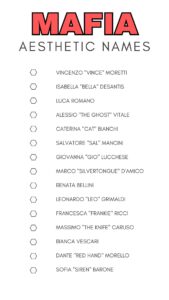 Printable Lists Of Mafia Names - Printables Hub