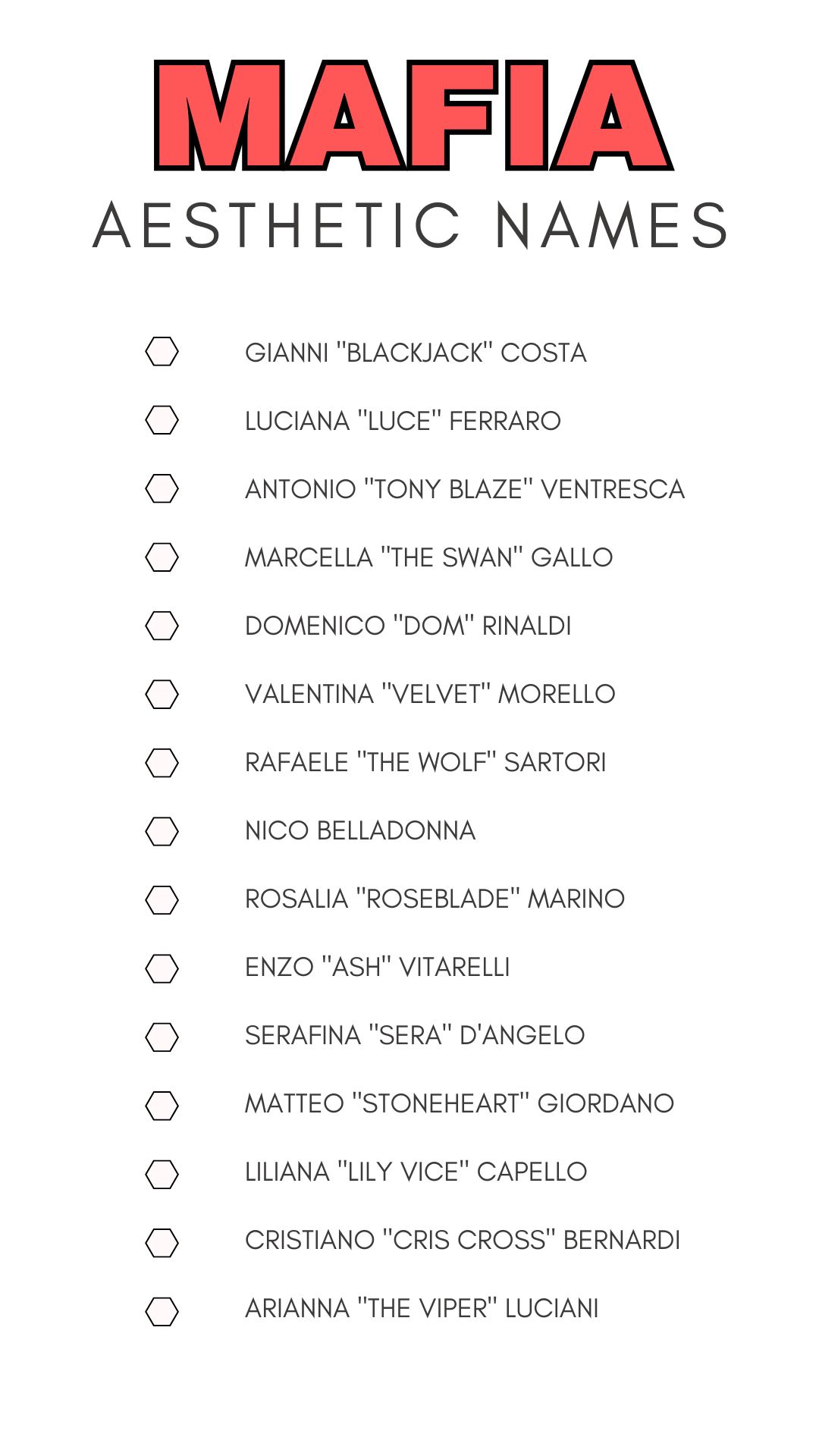 Printable Lists Of Mafia Names - Printables Hub