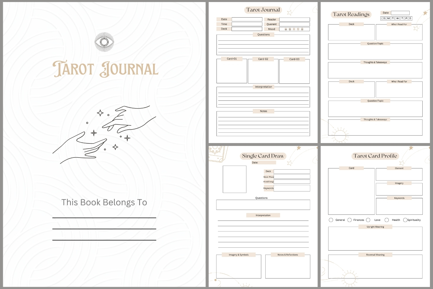Printable Tarot Journal Bundle PDF - Printables Hub