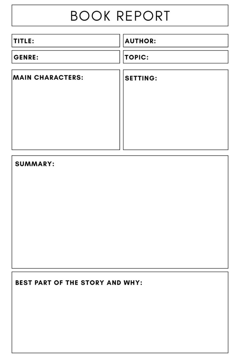 Printable Book Report Templates [PDF Also Included] - Printables Hub