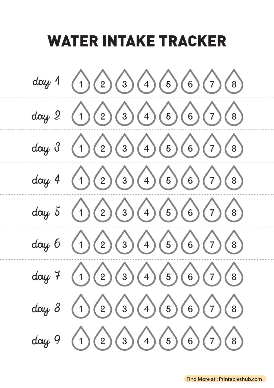 Printable Water Intake Tracker Templates - Printables Hub