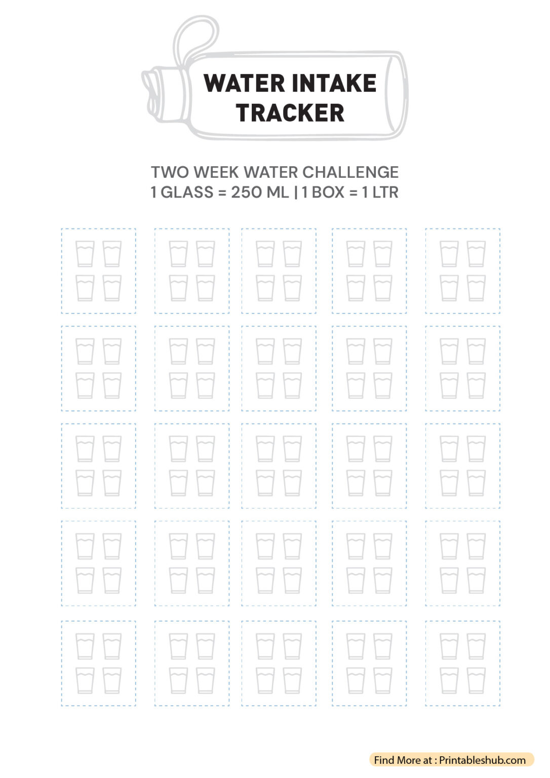 Printable Water Intake Tracker Templates - Printables Hub