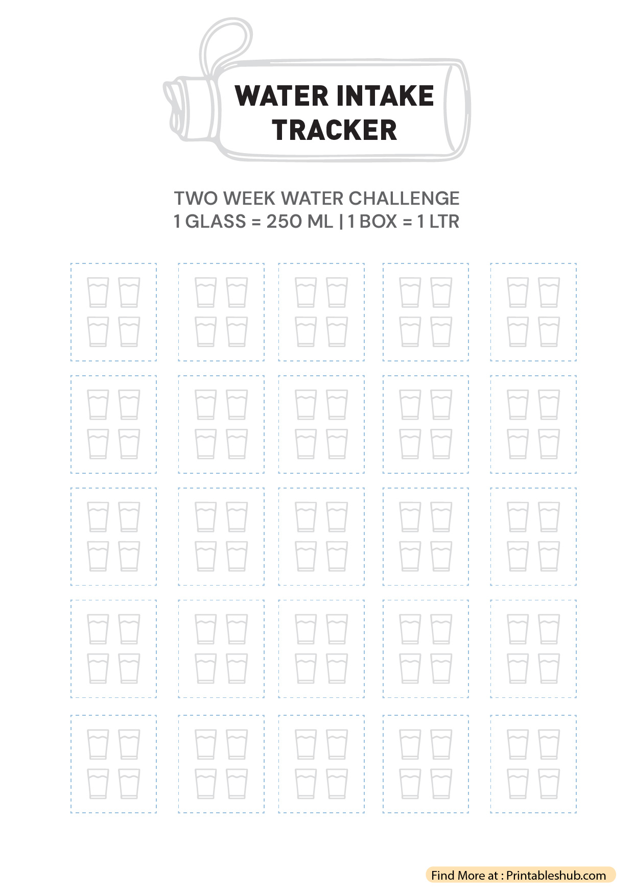 Printable Water Intake Tracker Templates - Printables Hub
