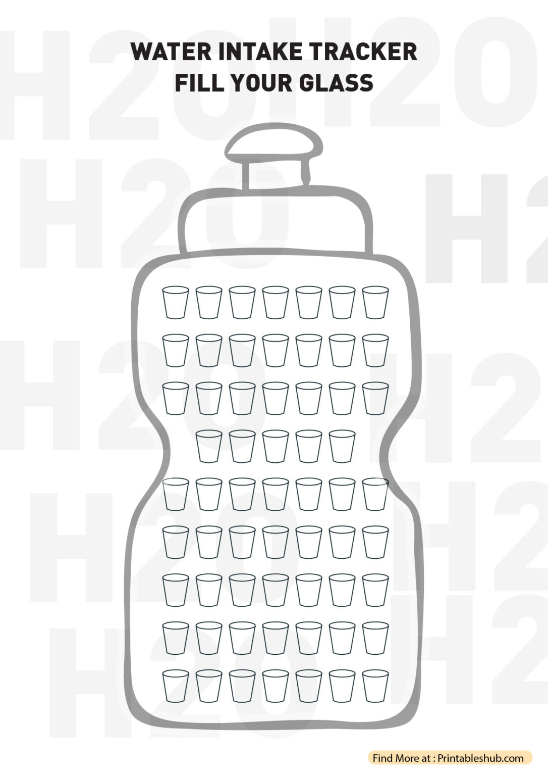 Printable Water Intake Tracker Templates - Printables Hub