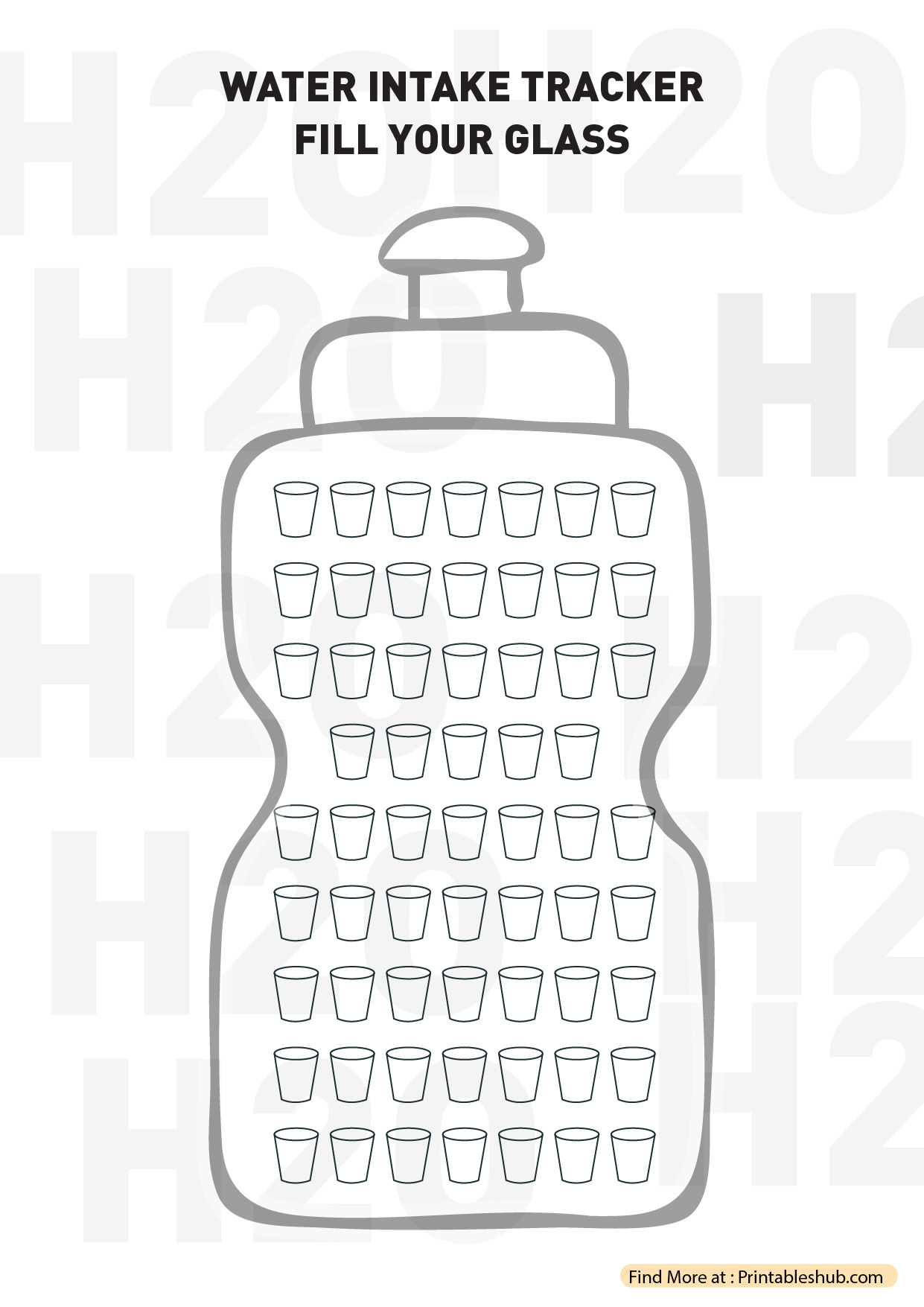 Printable Water Intake Tracker Templates - Printables Hub