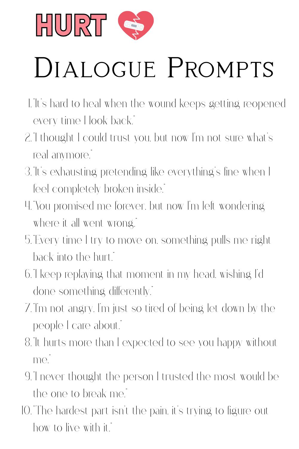 Printable Lists Of Dialogue Prompts - Printables Hub