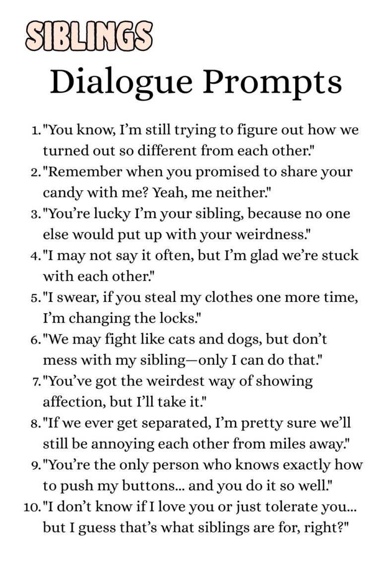 Printable Lists Of Dialogue Prompts - Printables Hub