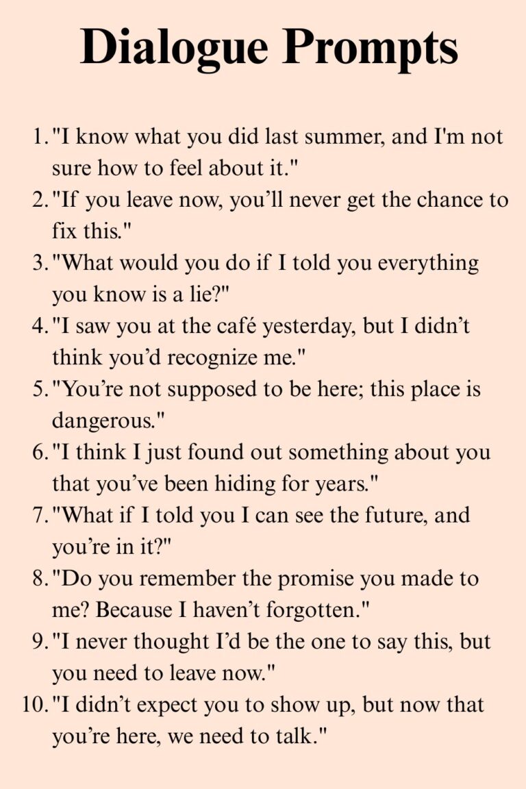 Printable Lists Of Dialogue Prompts - Printables Hub