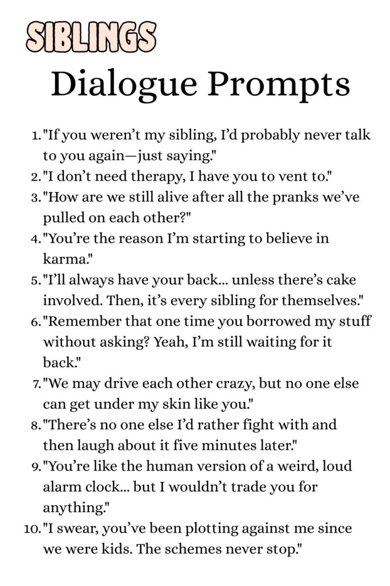 Printable Lists Of Dialogue Prompts - Printables Hub