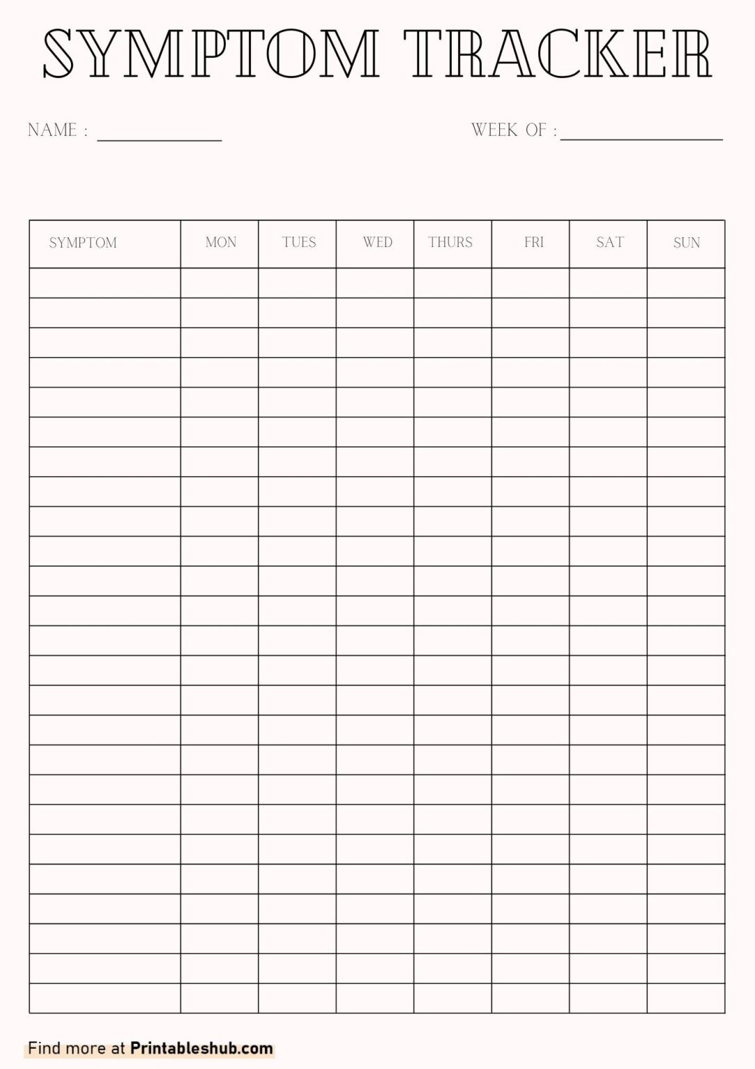 Printable Symptom Tracker Templates [PDF Included] - Printables Hub