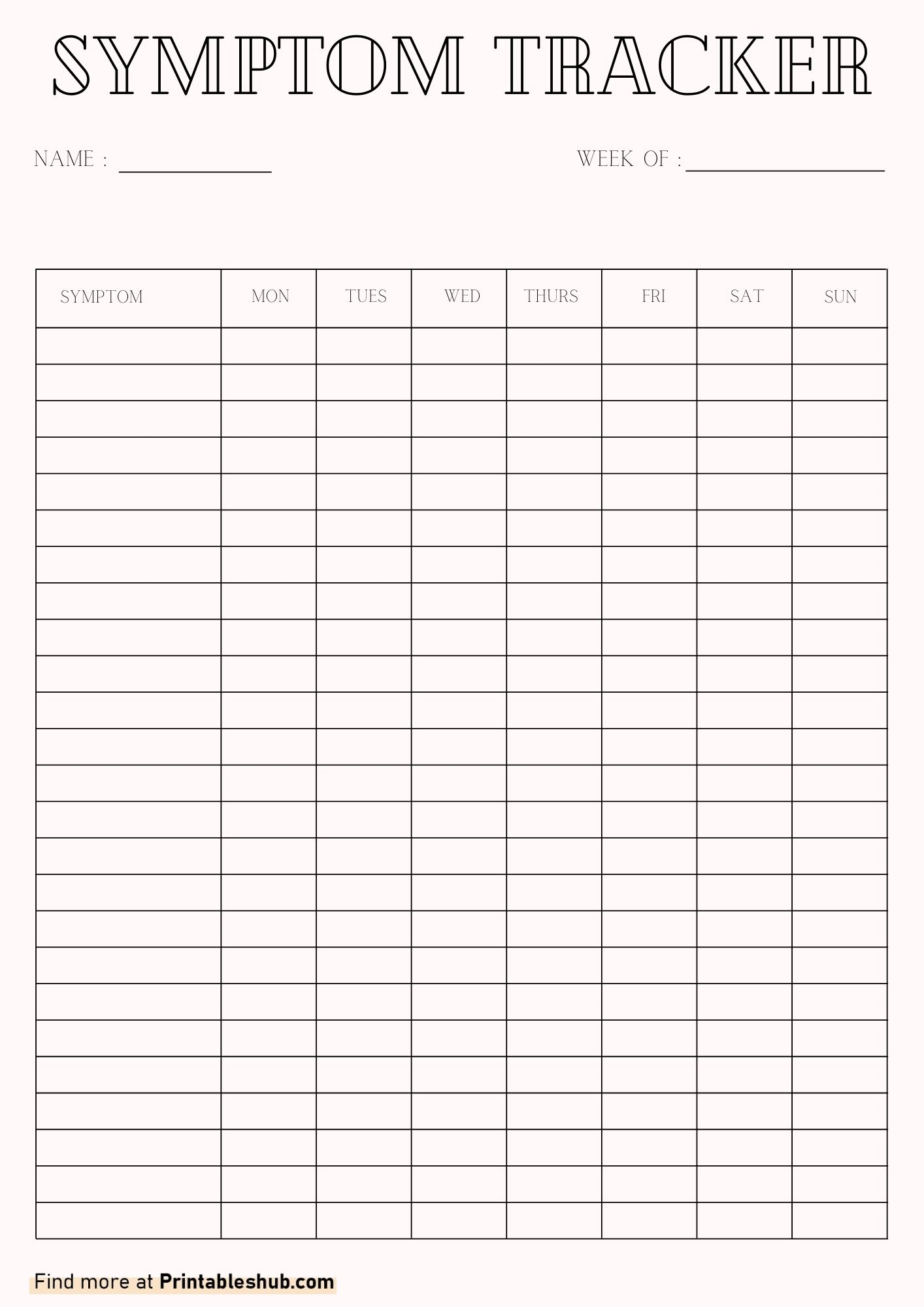 Printable Symptom Tracker Templates [PDF Included] - Printables Hub