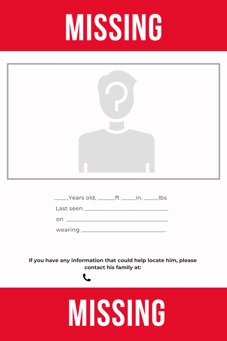 Printable Missing Poster Templates - Printables Hub