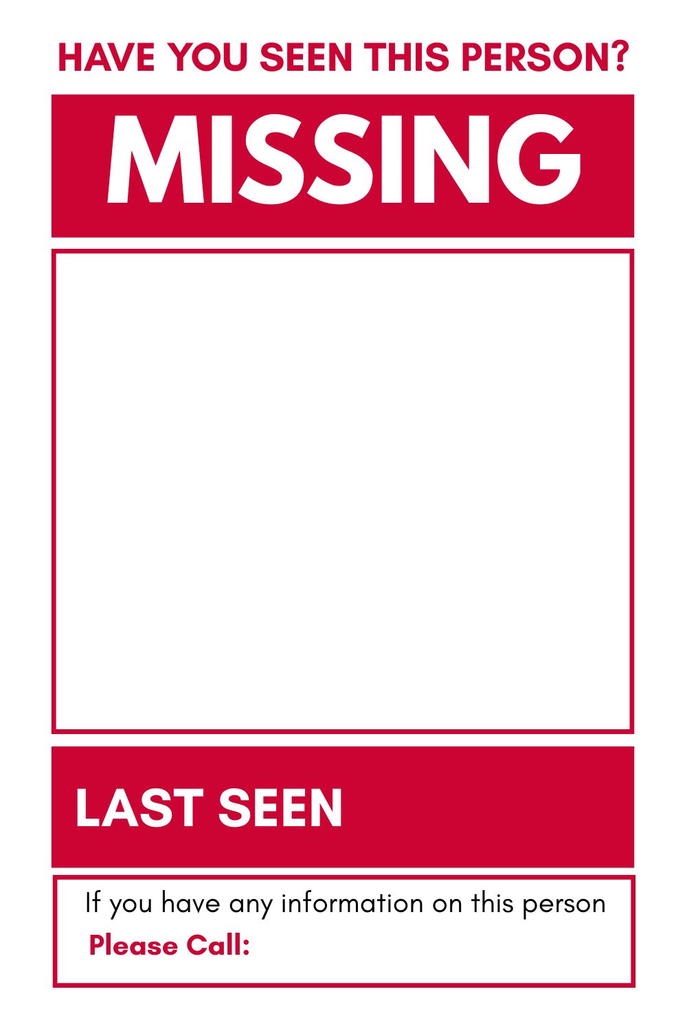 Printable Missing Poster Templates - Printables Hub