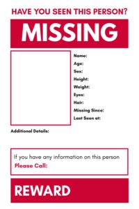 Printable Missing Poster Templates - Printables Hub