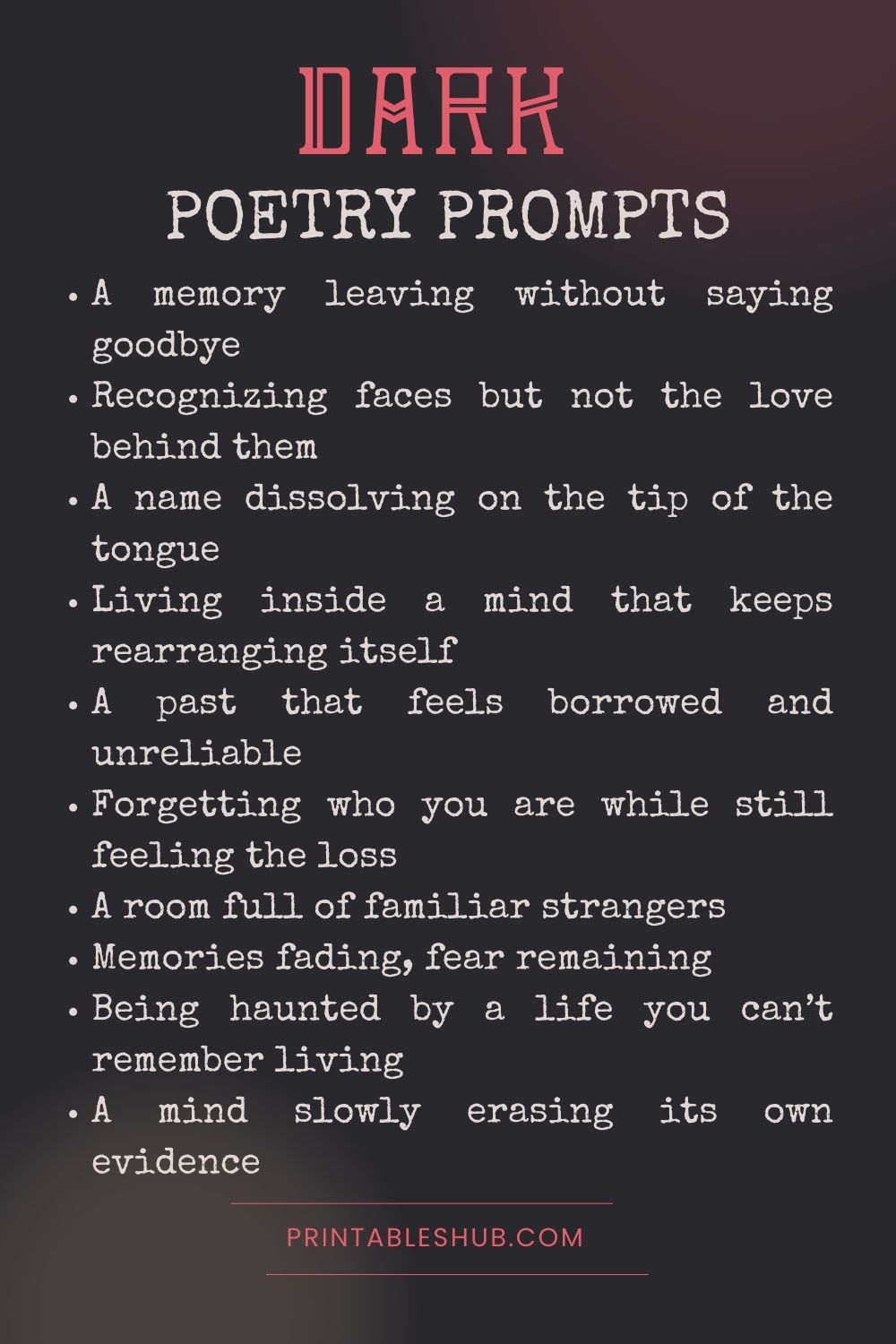 Printable Lists of Poetry Prompts [PDF Included] - Printables Hub
