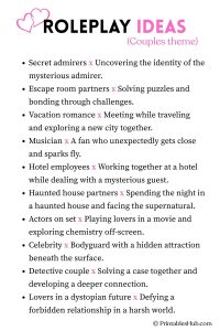 Printable Lists Of Roleplay Ideas [PDF Included] - Printables Hub