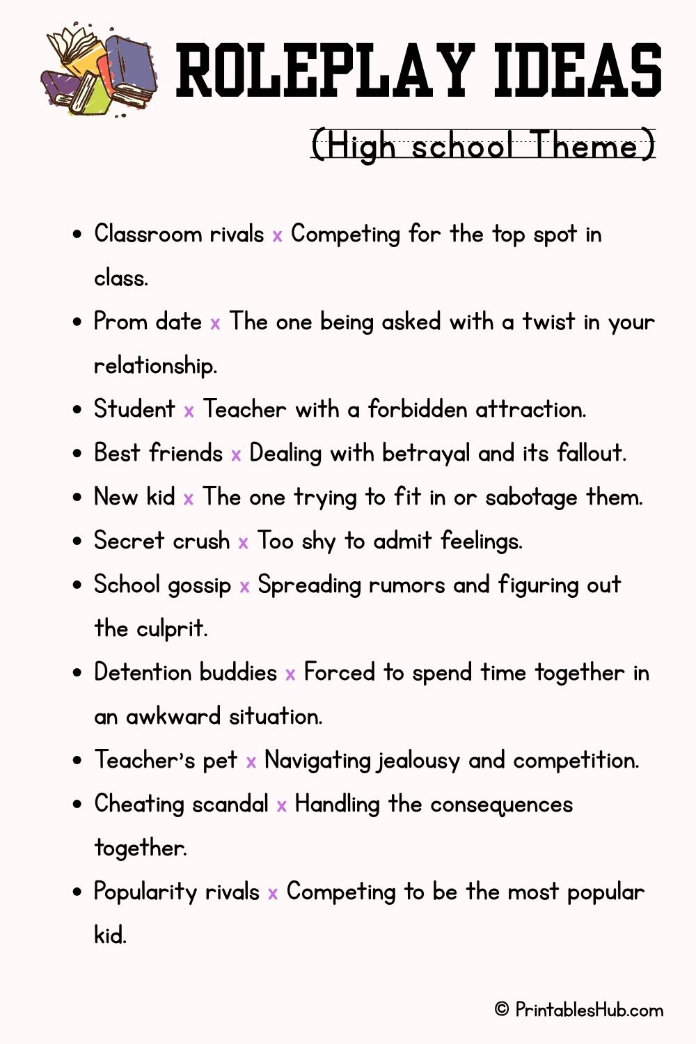 Printable Lists Of Roleplay Ideas [PDF Included] - Printables Hub