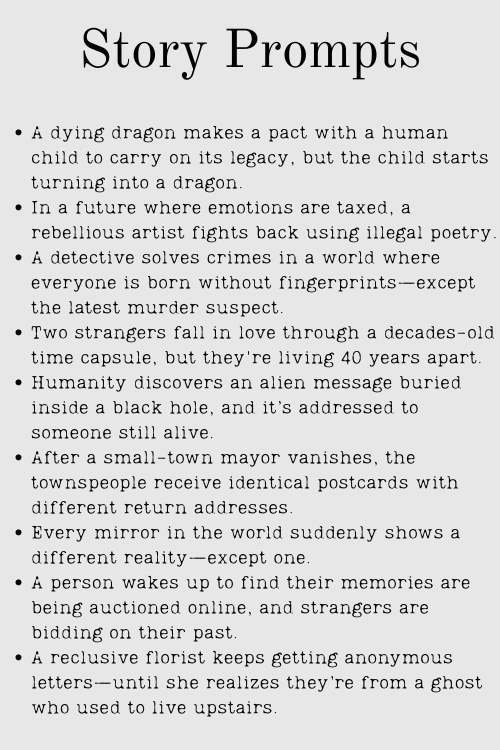 Printable Lists Of Story Prompts - Printables Hub