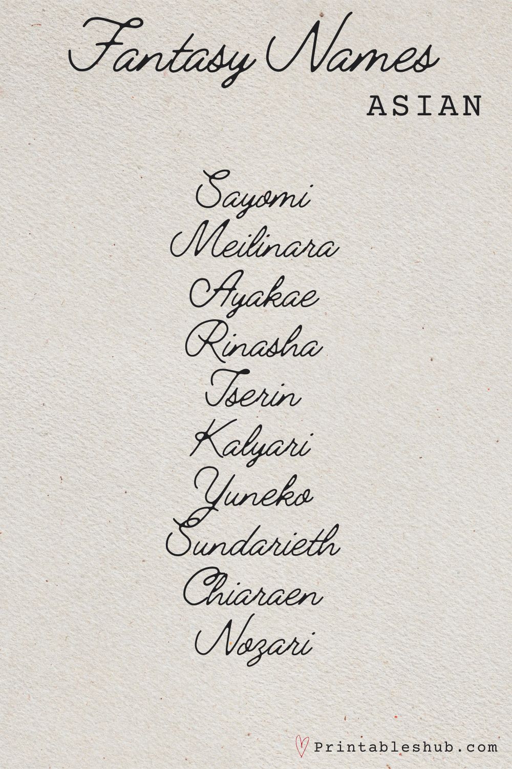Printable Lists Of Fantasy Names - Printables Hub