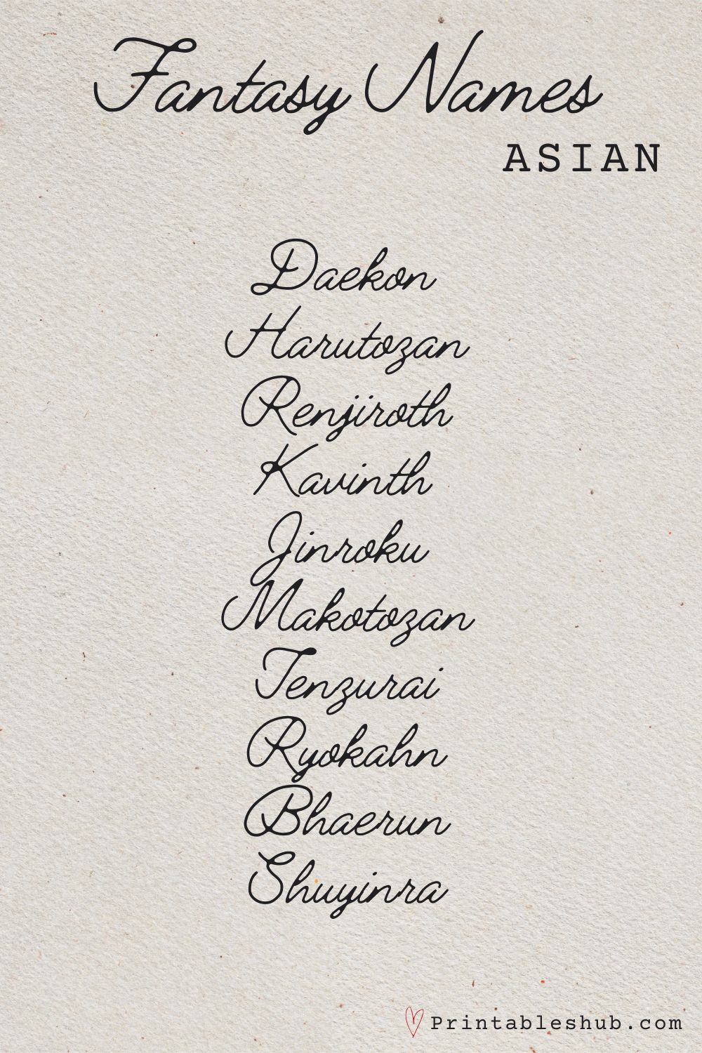 Printable Lists Of Fantasy Names - Printables Hub