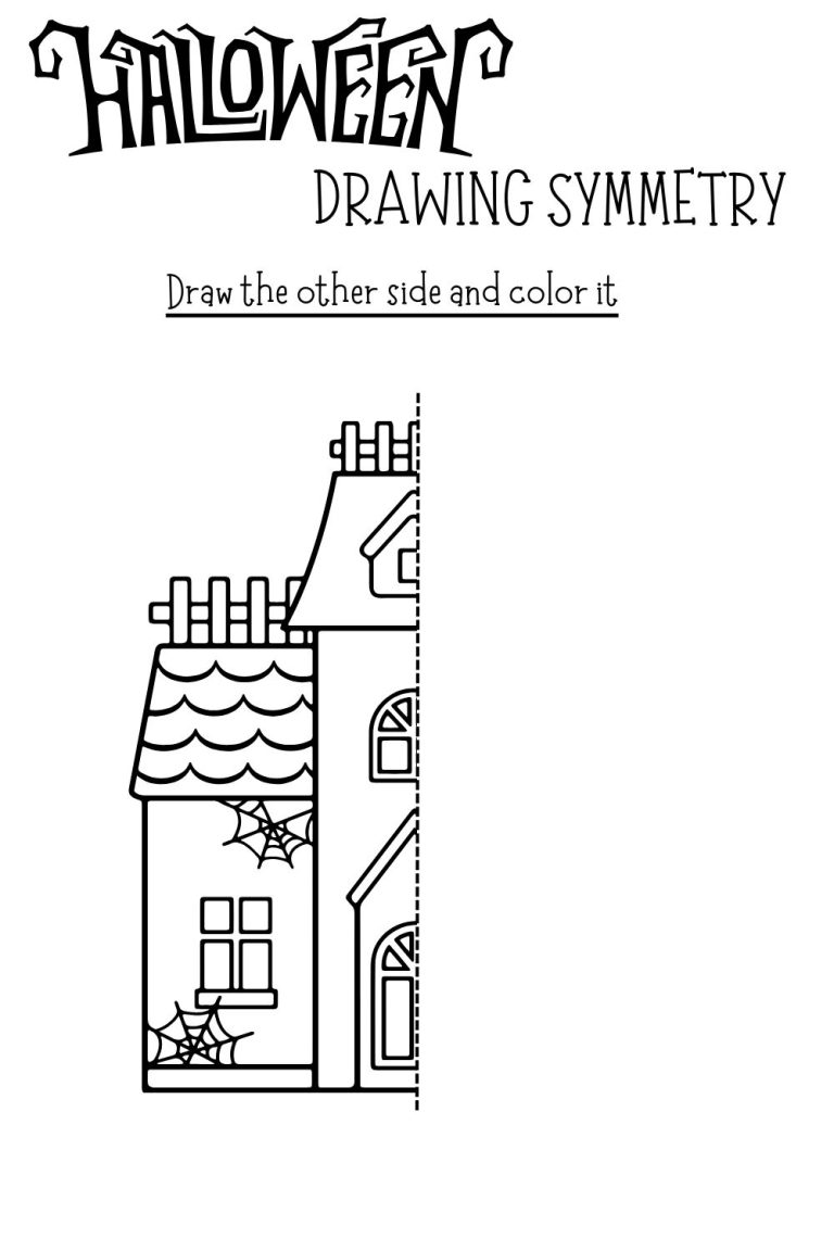 Printable Halloween Symmetry Drawing Worksheets - Printables Hub