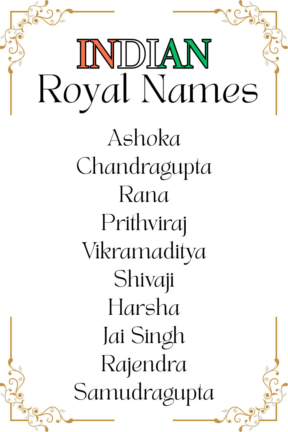 Printable Lists Of Indian Names [PDF Included] - Printables Hub