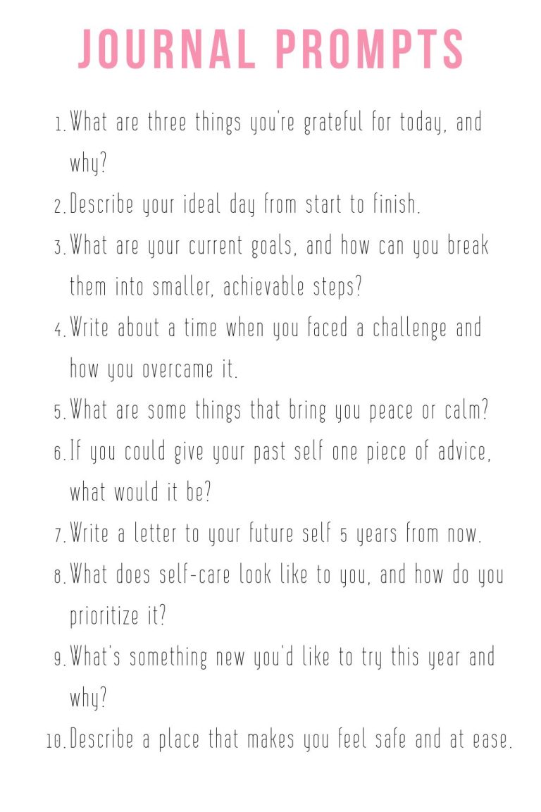 Printable Lists Of Journal Prompts [PDF Included] - Printables Hub