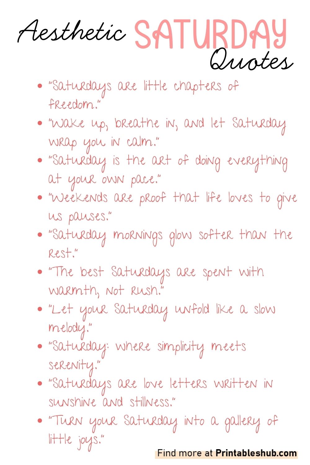 Printable Saturday Quotes - Printables Hub