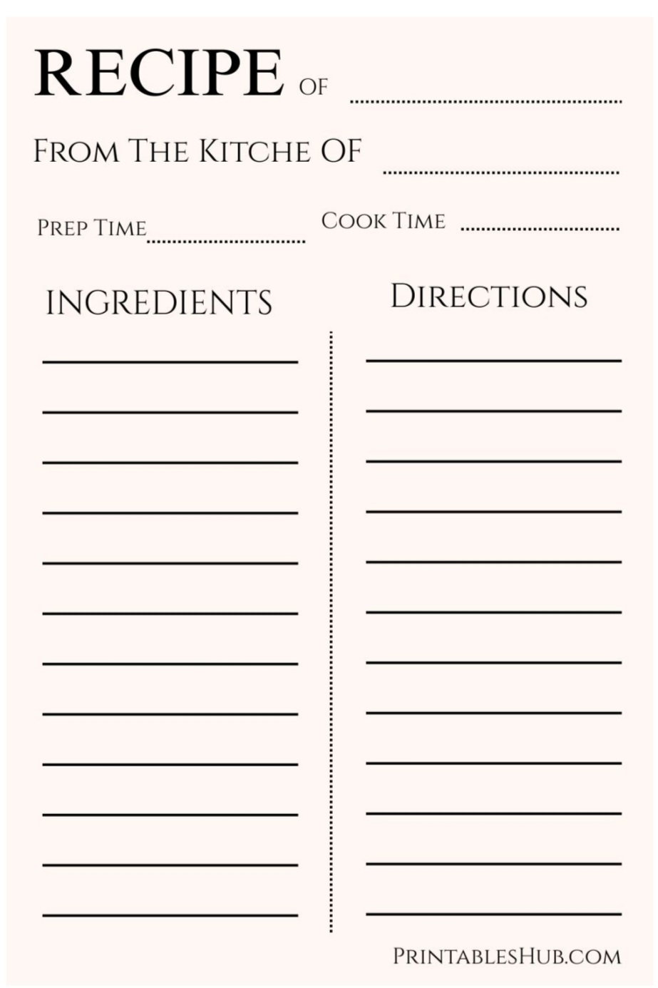 Printable Blank Recipe Card Templates [PDF Included] - Printables Hub