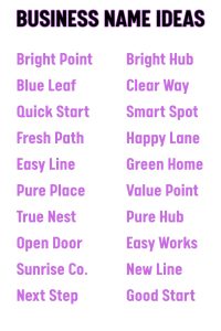 Printable Lists of Business Name Ideas - Printables Hub