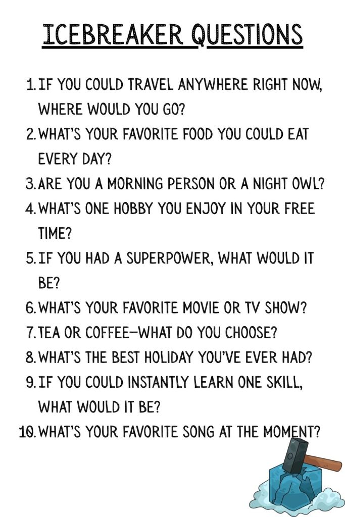 Printable Icebreaker Questions PDF - Printables Hub