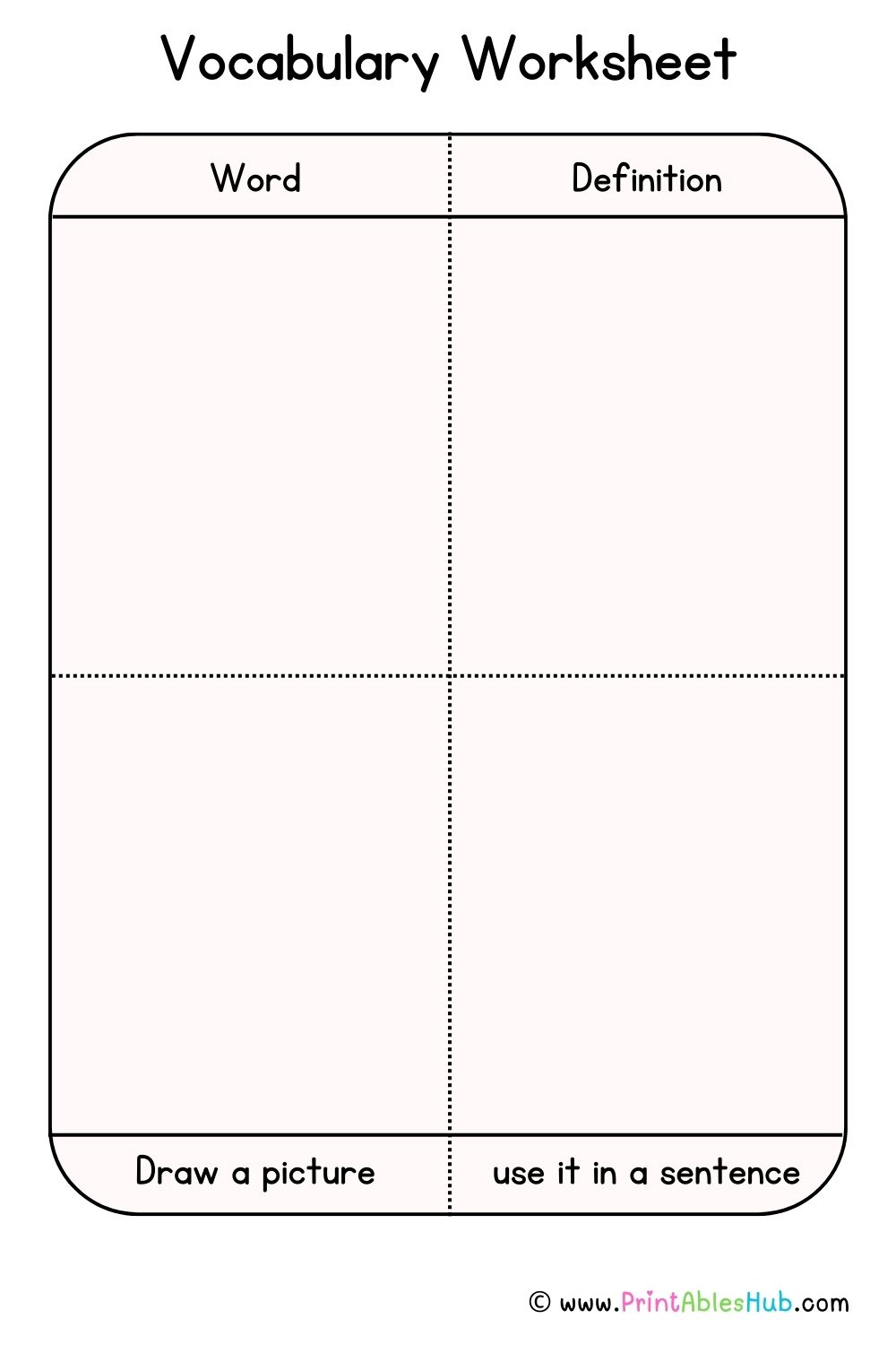 Printable Blank Vocabulary Templates - Printables Hub