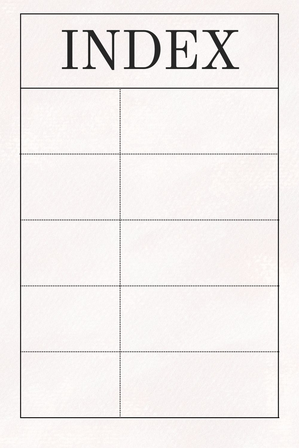 Printable Index Page Designs [PDF Included] - Printables Hub