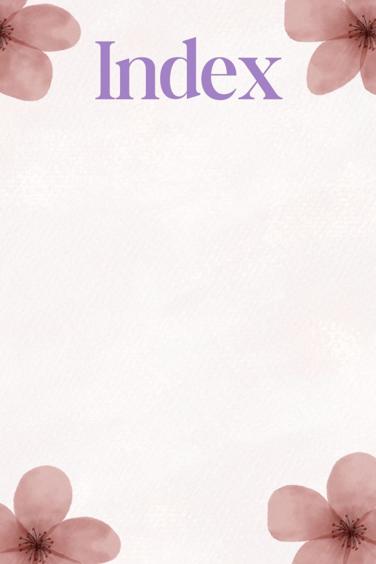 Printable Index Page Designs [PDF Included] - Printables Hub
