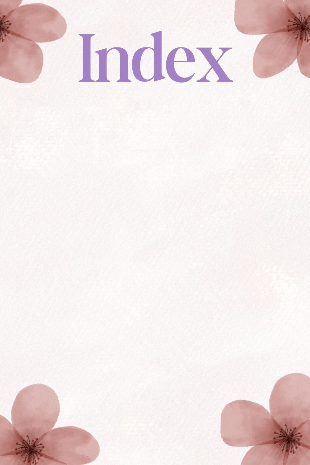 Printable Index Page Designs [PDF Included] - Printables Hub