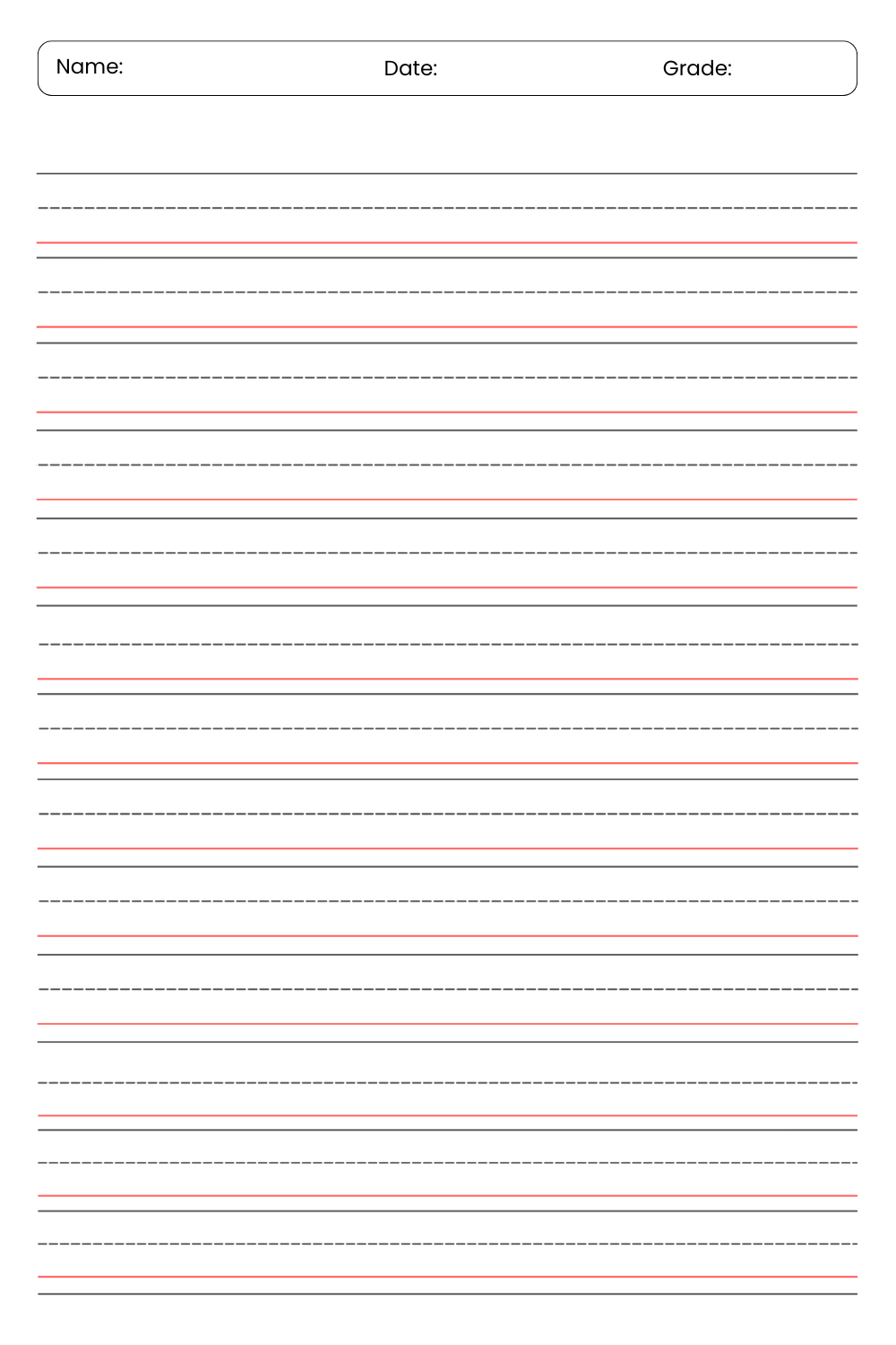 Printable Blank Handwriting Worksheets - Printables Hub